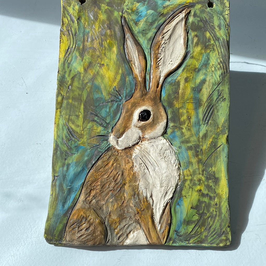 Hare wall hanging – Christine Cummings